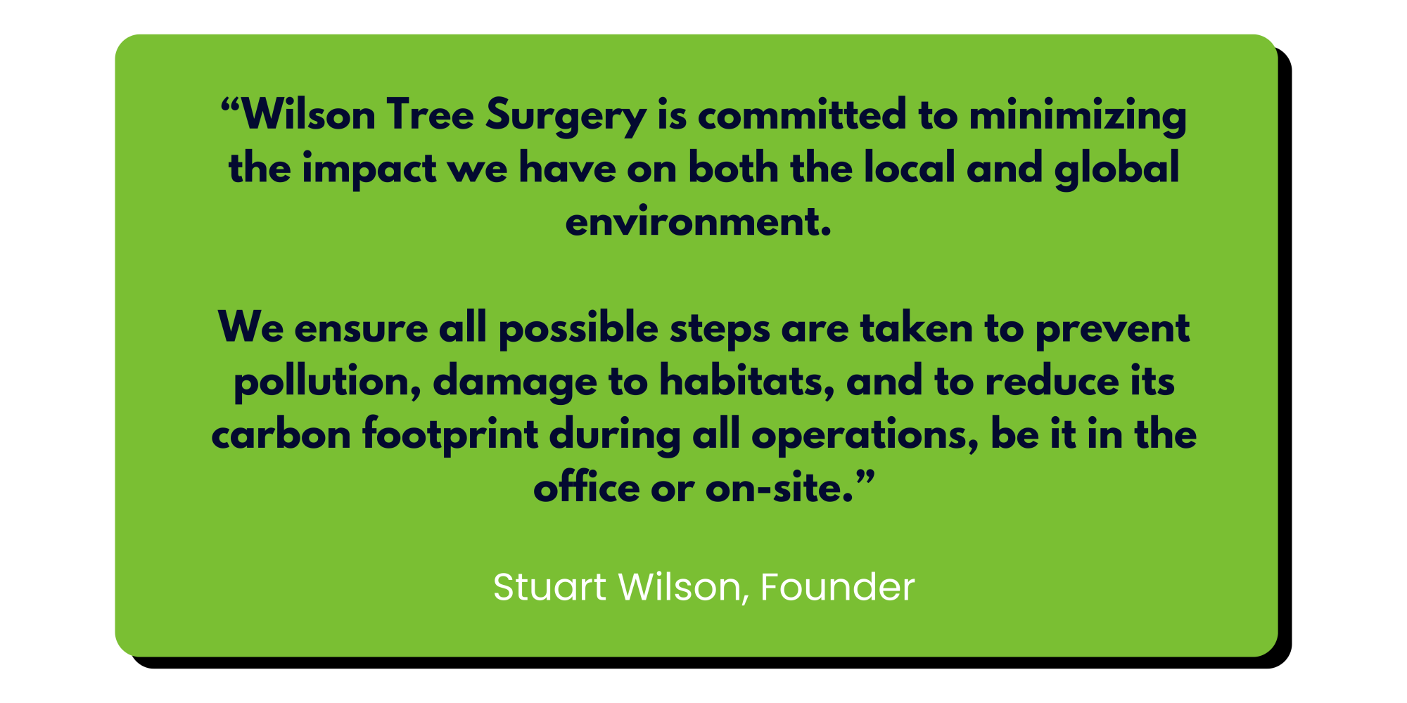 Sustainability - Wilson Tree Surgery